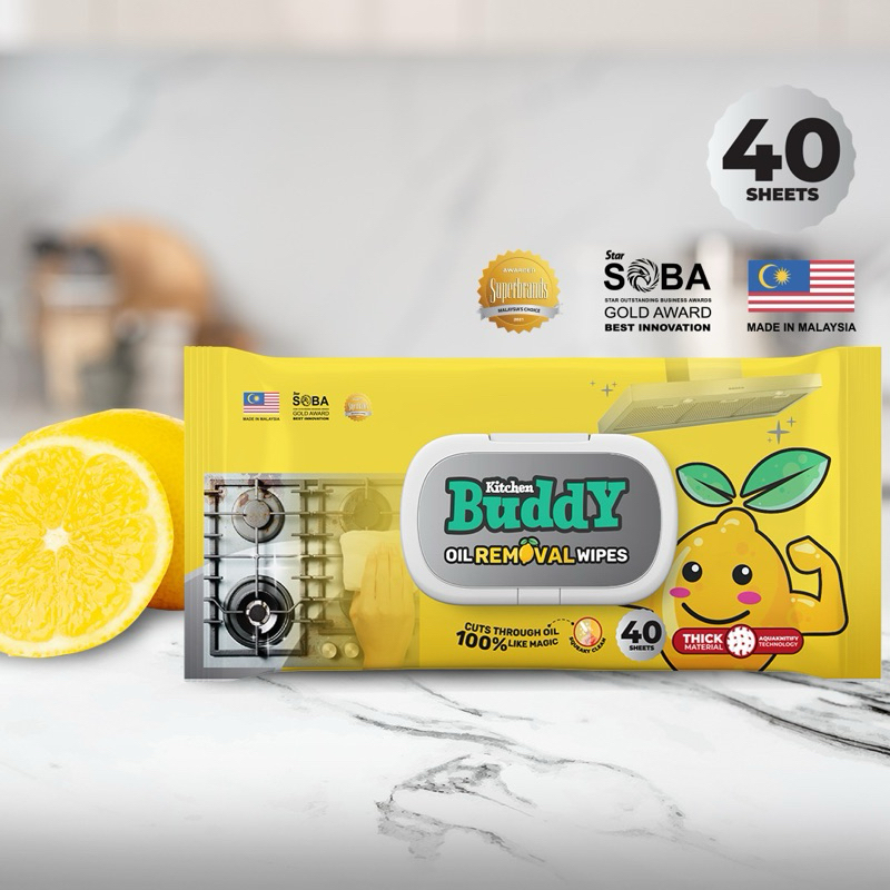 [Three pack] Kitchen Buddy Oil Removal Wet Wipes (Extra Large Sheets ...