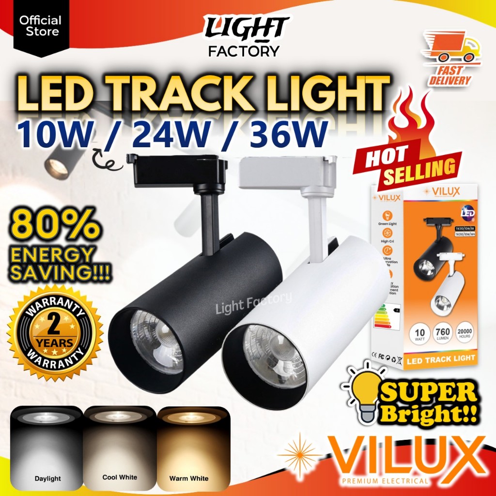 【UPgraded】Lampu Trek Light Siling 10W 24W 36W COB LED Track Light Spotlight 1M Track Rail Track ...