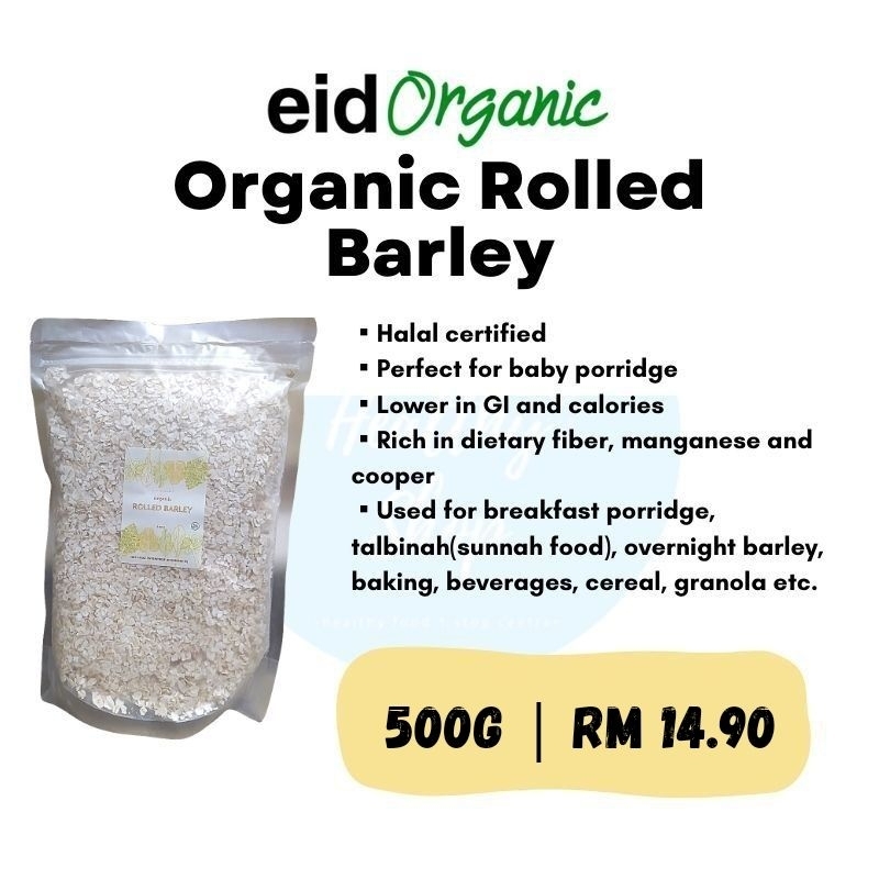 Eid Organic : ORGANIC ROLLED BARLEY / BARLEY FLAKES (Barli Talbinah ...