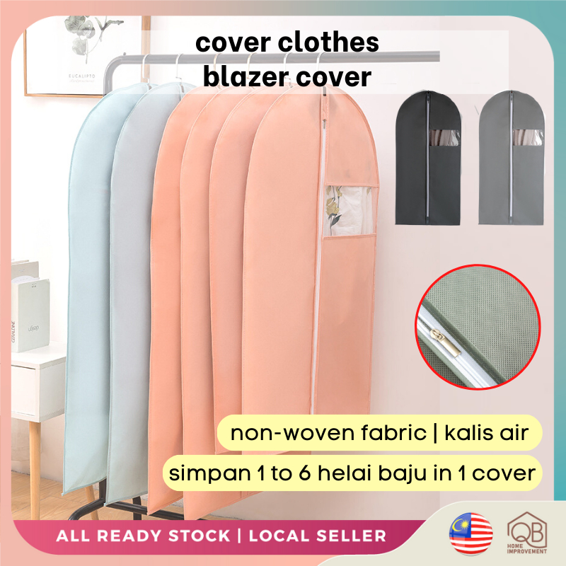 QB cover clothes plastic cover untuk baju beg plastik baju blazer cover ...