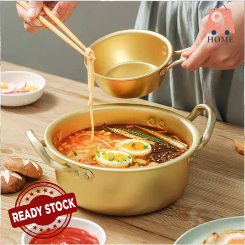KOREAN STYLE Korea Ramen Pot Noodle Golden Yellow Aluminium Soup Steel ...