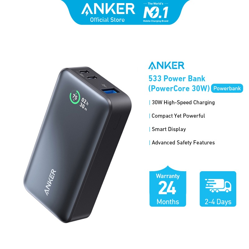 Anker 533 Power Bank (PowerCore 30W, 10,000mAh) A1256 | Shopee Malaysia