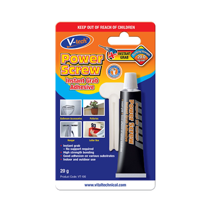 V-tech power screw instant grab adhesive vt-106 | Shopee Malaysia