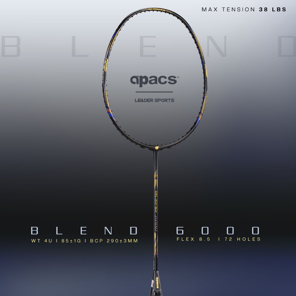(FREE STRING & GRIP) APACS BADMINTON RACKET BLEND 6000 4U | Shopee Malaysia