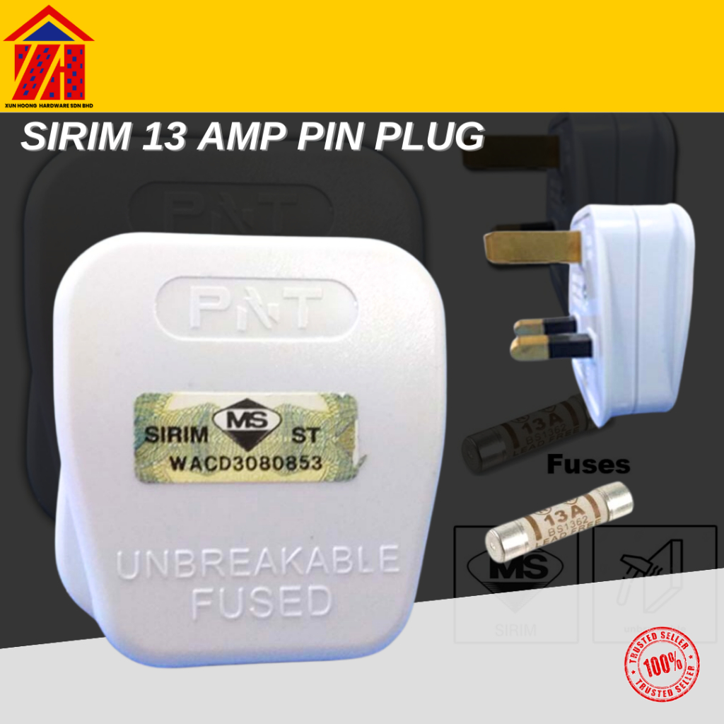 L MALL SIRIM 13 Amp Pin Plug/Kepala Plug Top With 13A Fuses | Shopee ...