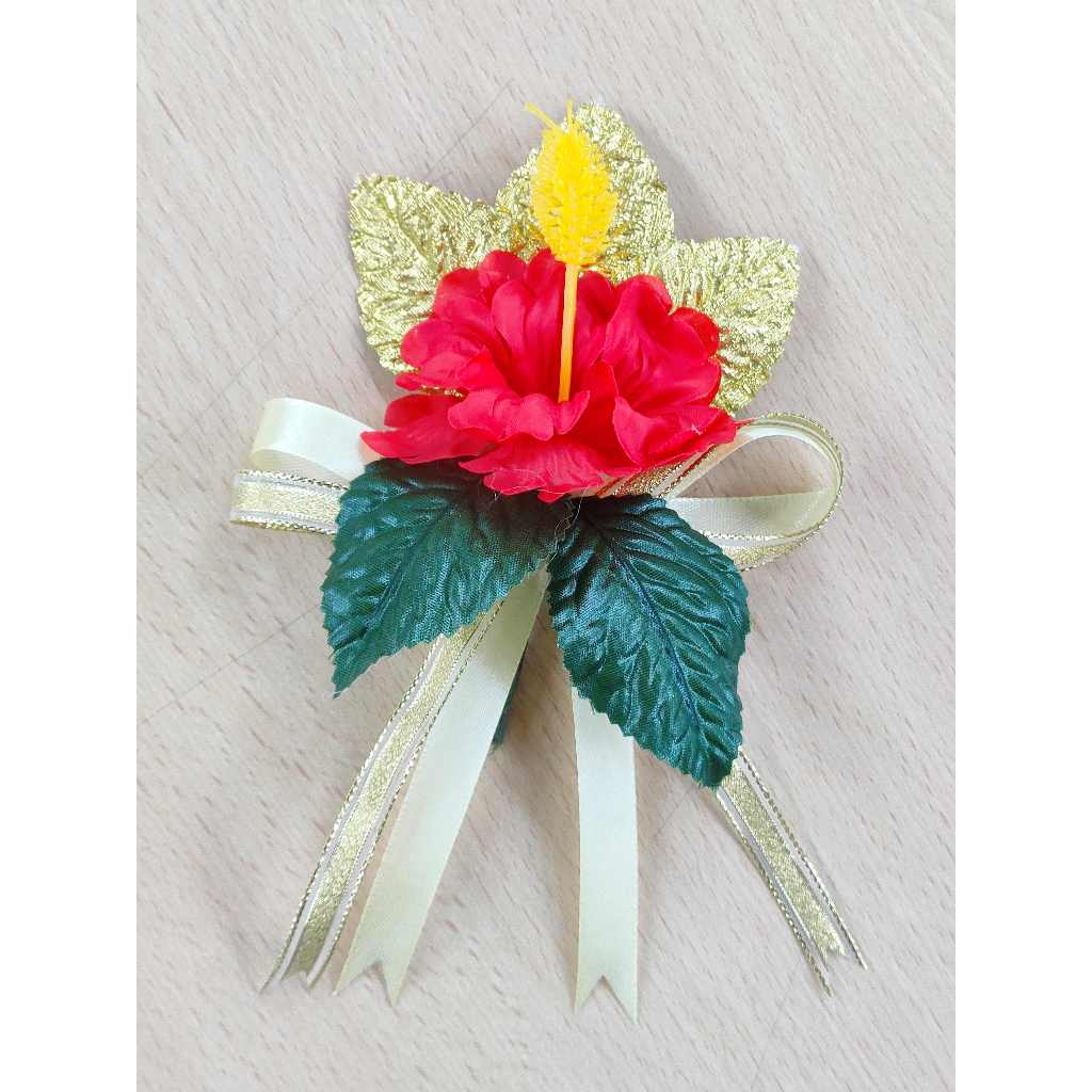 ( HH 1948 ) Rozet korsaj untuk VVIP bercorak bunga raya, hibiscus yang ...
