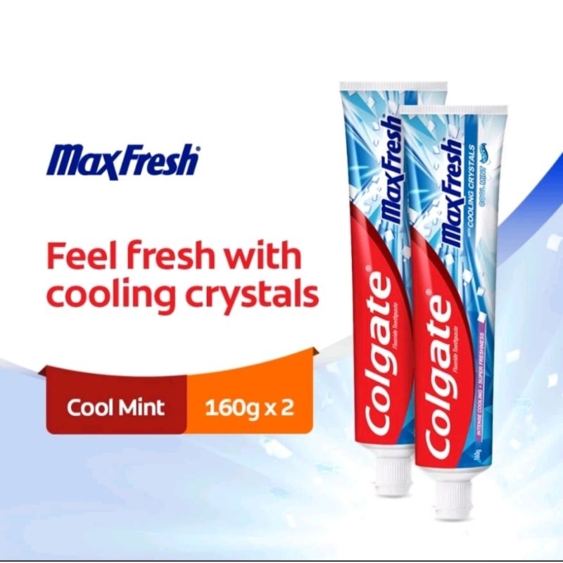 Colgate Max Fresh Cool Mint Toothpaste (2 x 160g) | Shopee Malaysia