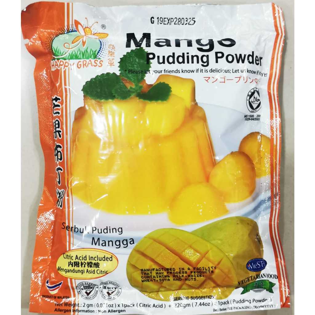 (HALAL) Happy Grass Mango Pudding Powder 220gm | Shopee Malaysia