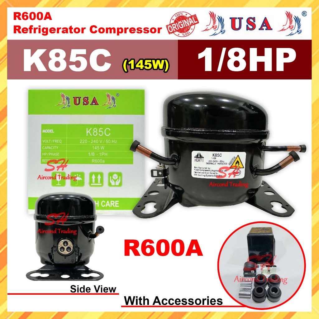 USA REFRIGERATOR COMPRESSOR R134A R600A 1/2HP 3/8HP 1/3HP 1/4HP 1/5HP 1/6HP 1/8HP 1/10HP 1/12HP ...