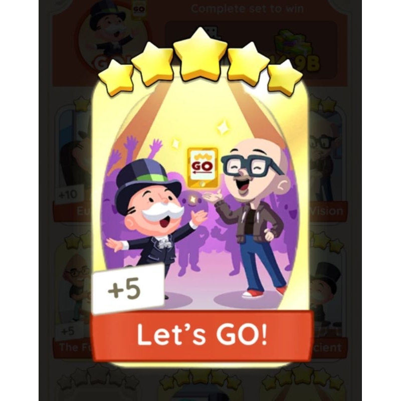 Monopoly go sticker 5 star sticker Monopoly GO sticker card Monopoly ...