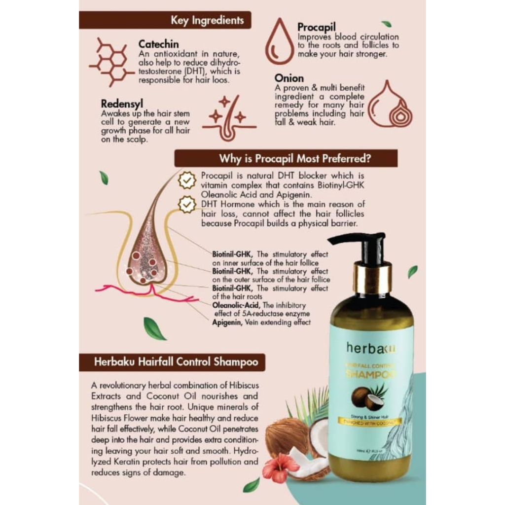 BEST HERBAKU SHAMPOO 300ML HAIR FALL CONTROL | Shopee Malaysia