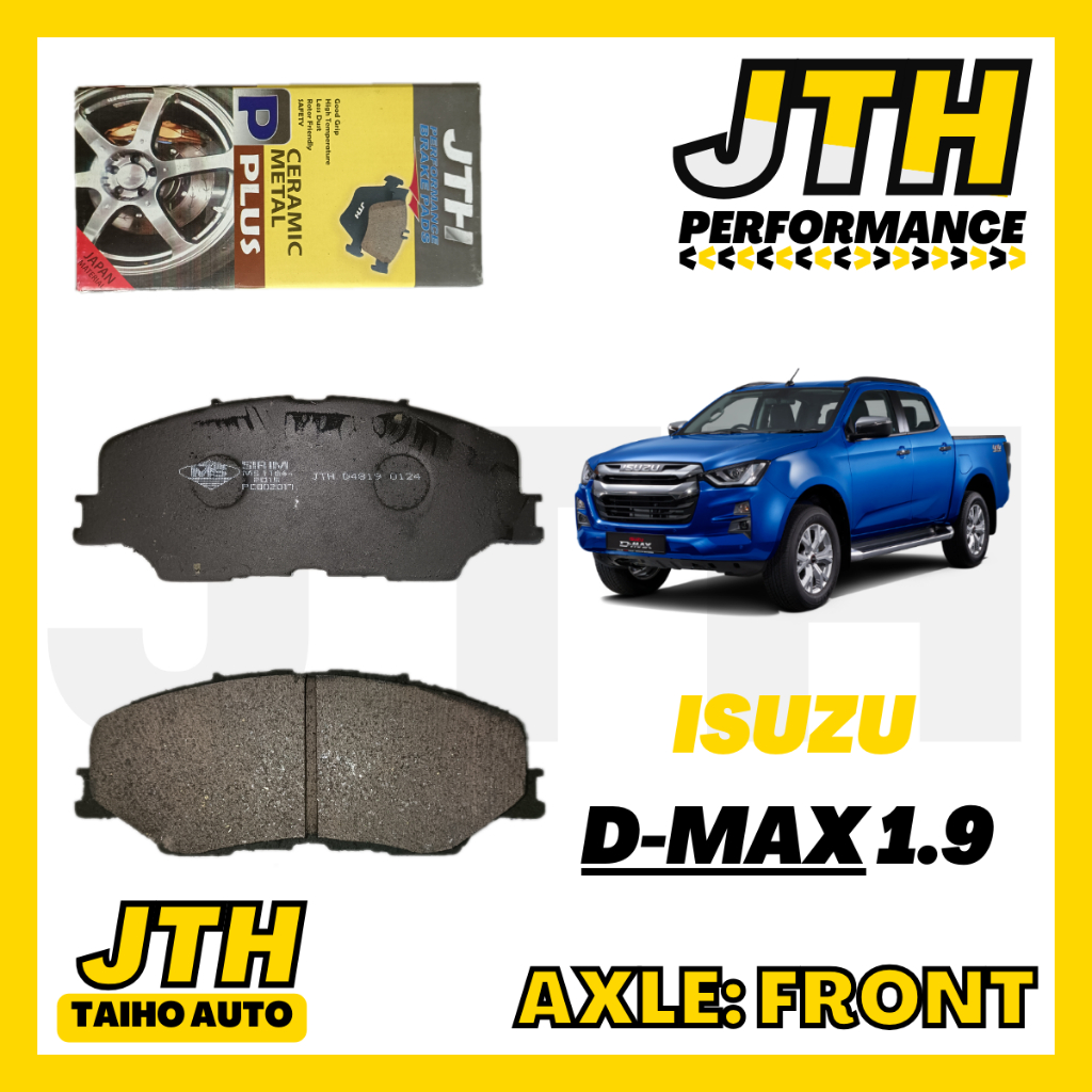 JTH PERFORMANCE Front Brake Pad Isuzu DMax 1.9 2021~ Ceramic Disc Break ...