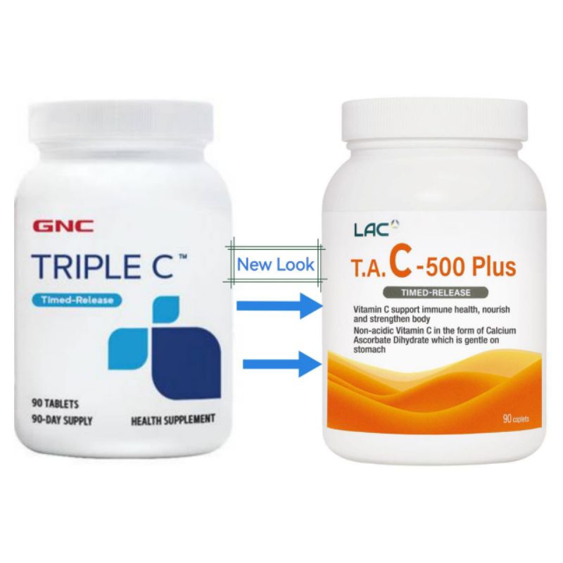 GNC Triple C 1000mg Timed-Release Tablet Vitamin C for Immunes Booster ...