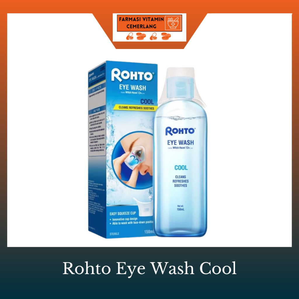 Rohto Cool Eye Wash 150ml - Refresh / Cleanse Eye Irritation/ Cooling ...