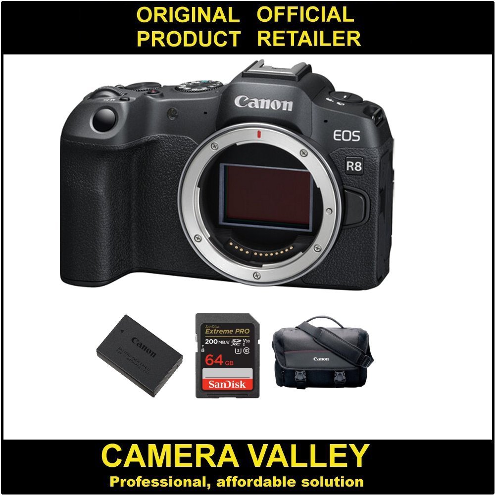 Canon EOS R8 Camera Body Free Ori Battery + 64GB + Ori Canon Bag ...