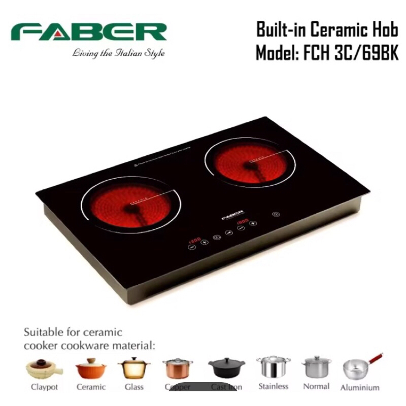 FABER Electric Ceramic Cooker 2000w(FHC3C /69BK) | Shopee Malaysia