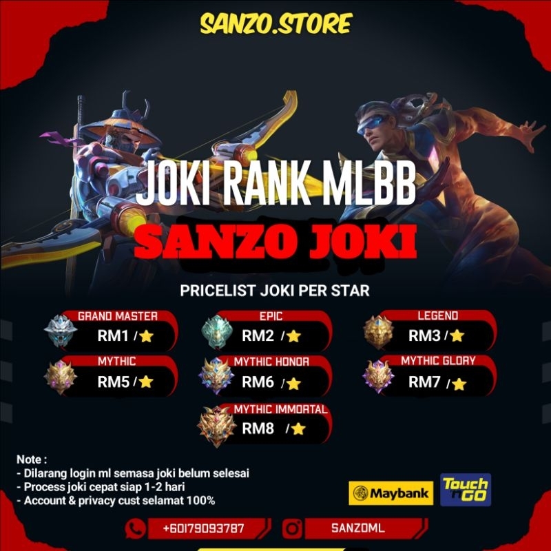 JOKI RANK ML BOOSTER MALAYSIA | Shopee Malaysia