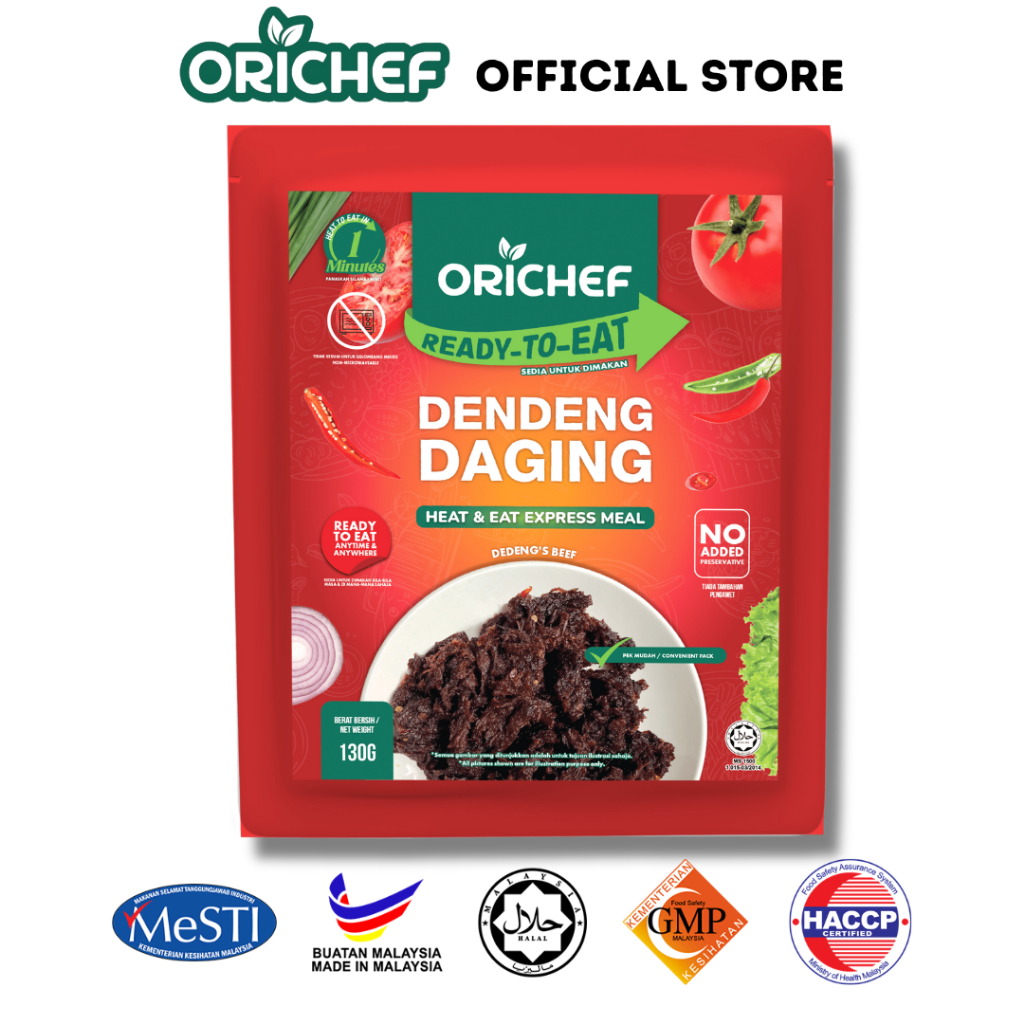 ORICHEF Dendeng Daging (Ready to Eat RTE) Halal Instant Travel Food ...
