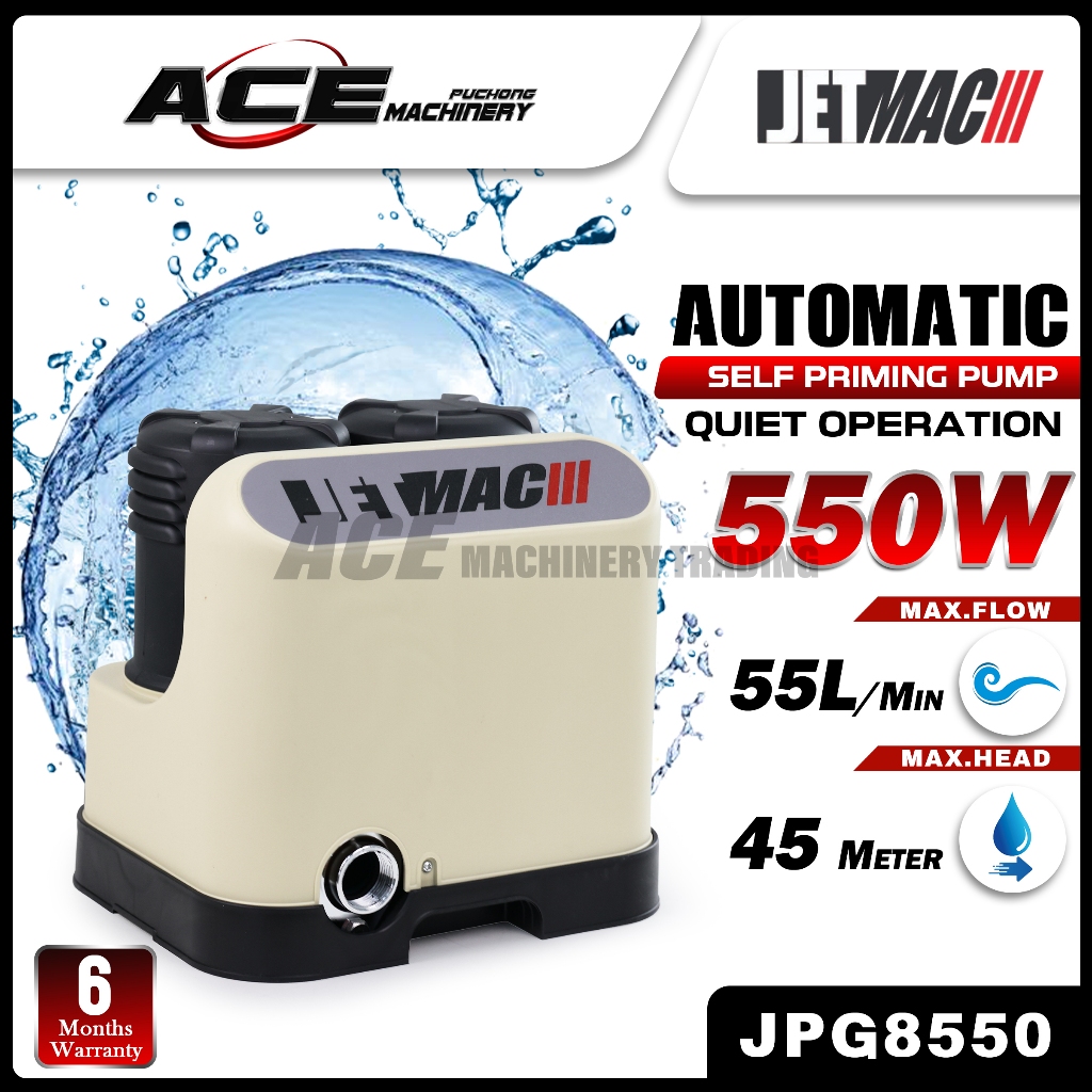 [ JETMAC ] 0.75HP/550W Automatic Quiet Operation 1 INCH Self Priming ...