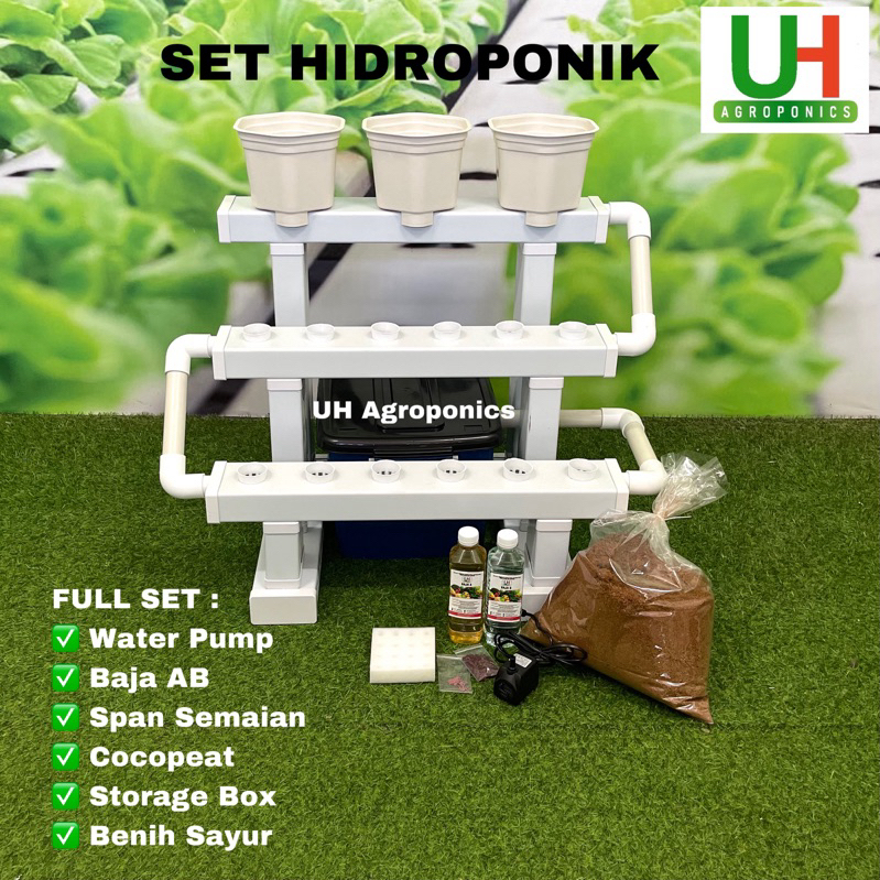 SET HIDROPONIK UHA-M03 BALKONI ELEKTRIK | SET LENGKAP HIDROPONIK ...