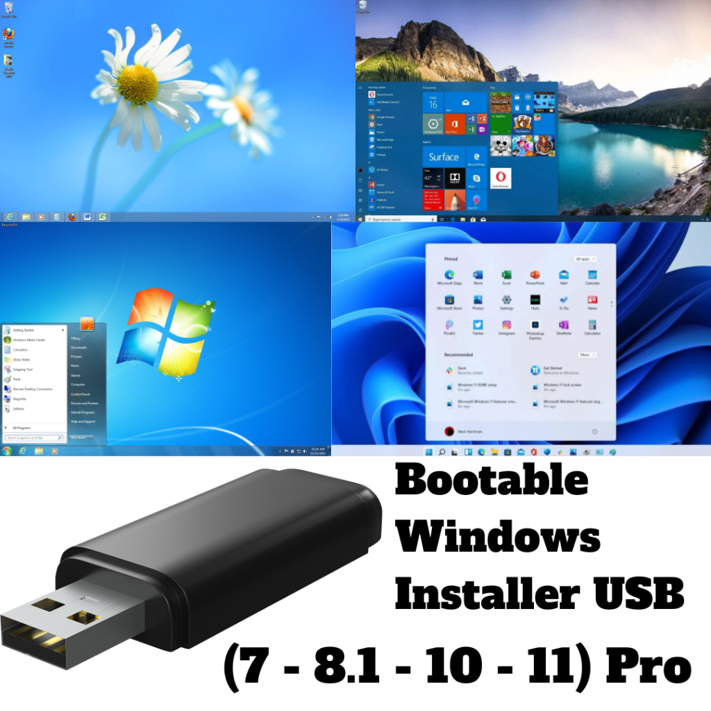 64GB Bootable USB Windo ws Installer 10 8.1 7 11 w/ Activation key ...