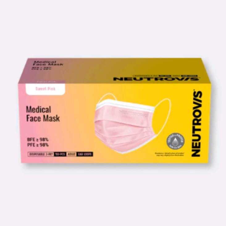 Neutrovis 3-Ply Basic Medical Face Mask - Sweet Pink (Clearance Stock ...