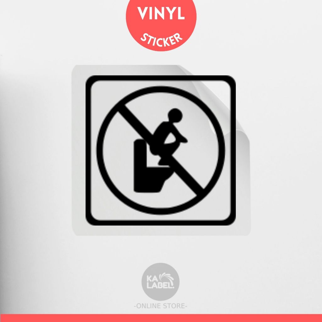 Ready Made 】No Squatting Door Window Glass Sign Sticker - Home / Office ...