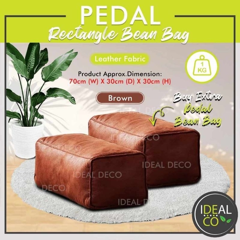 Rectangle Bean bag : Leather Look Fabric Bean Bag with FILLING BEAN 1.5 ...