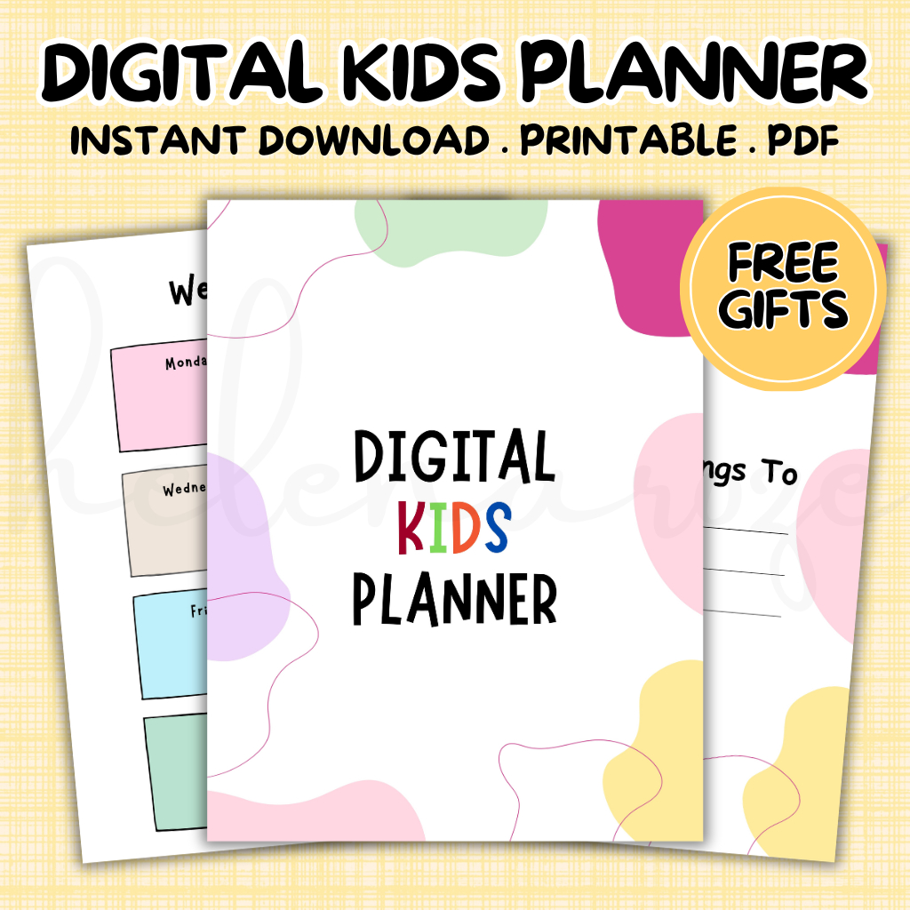 Digital Kids Planner Printable PDF | Daily & Weekly Planner for Kids ...