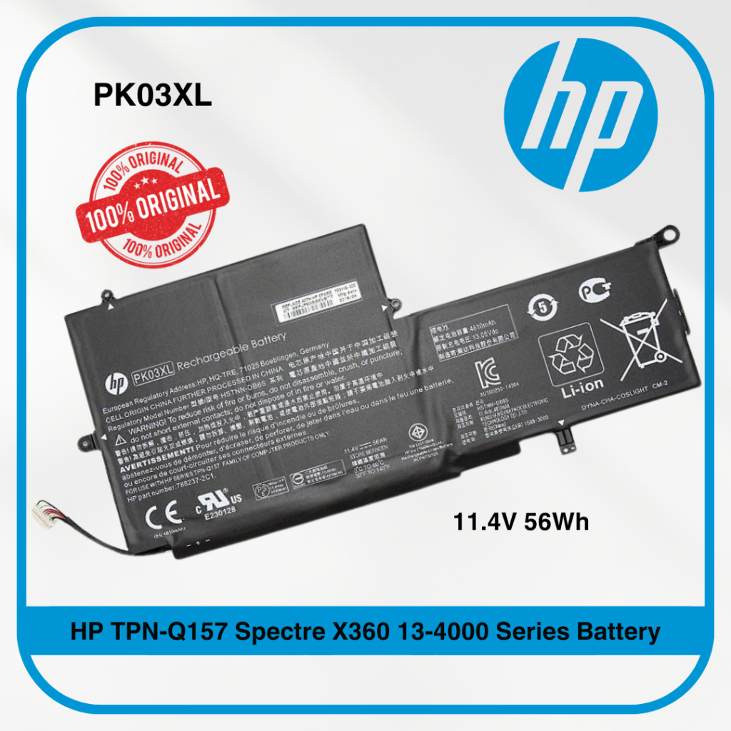 HP PK03XL TPN-Q157 for Spectre X360 13-4000 13-4000NB 13-4000NS 13 ...