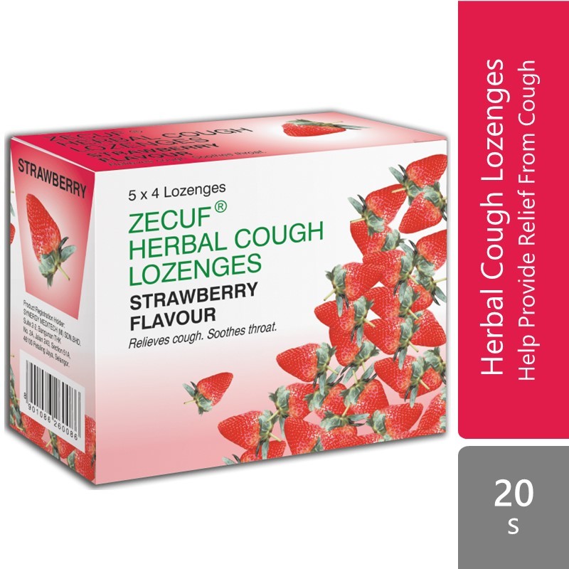 Zecuf Herbal Cough Lozenges 20's(Strawberry Flavour) | Shopee Malaysia