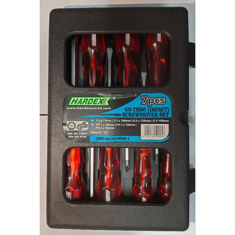 HARDEX ORIGINAL Screwdriver (IMPACT) Set 7pcs ISO Good Quality Heavy ...