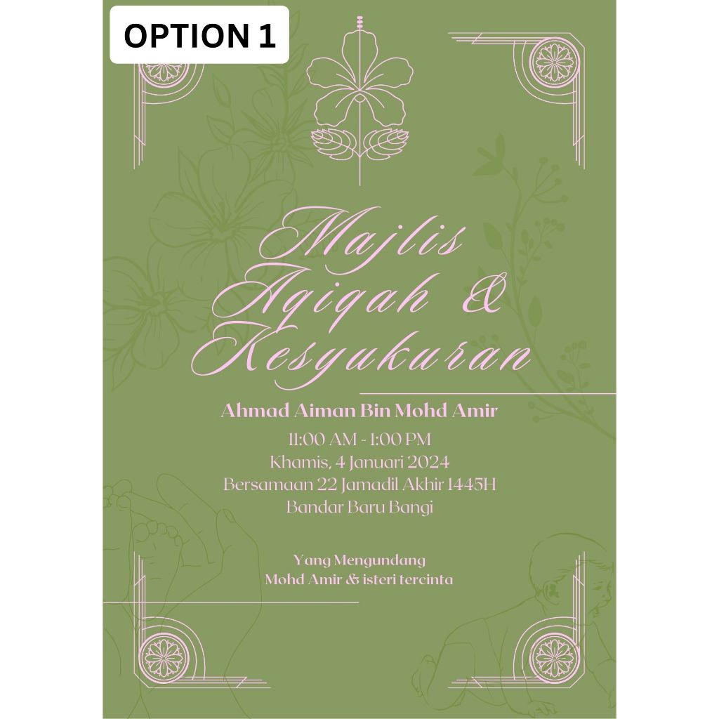 Template Kad Jemputan Digital Majlis Aqiqah dan Kesyukuran Video E-Card + JPG File | Shopee Malaysia