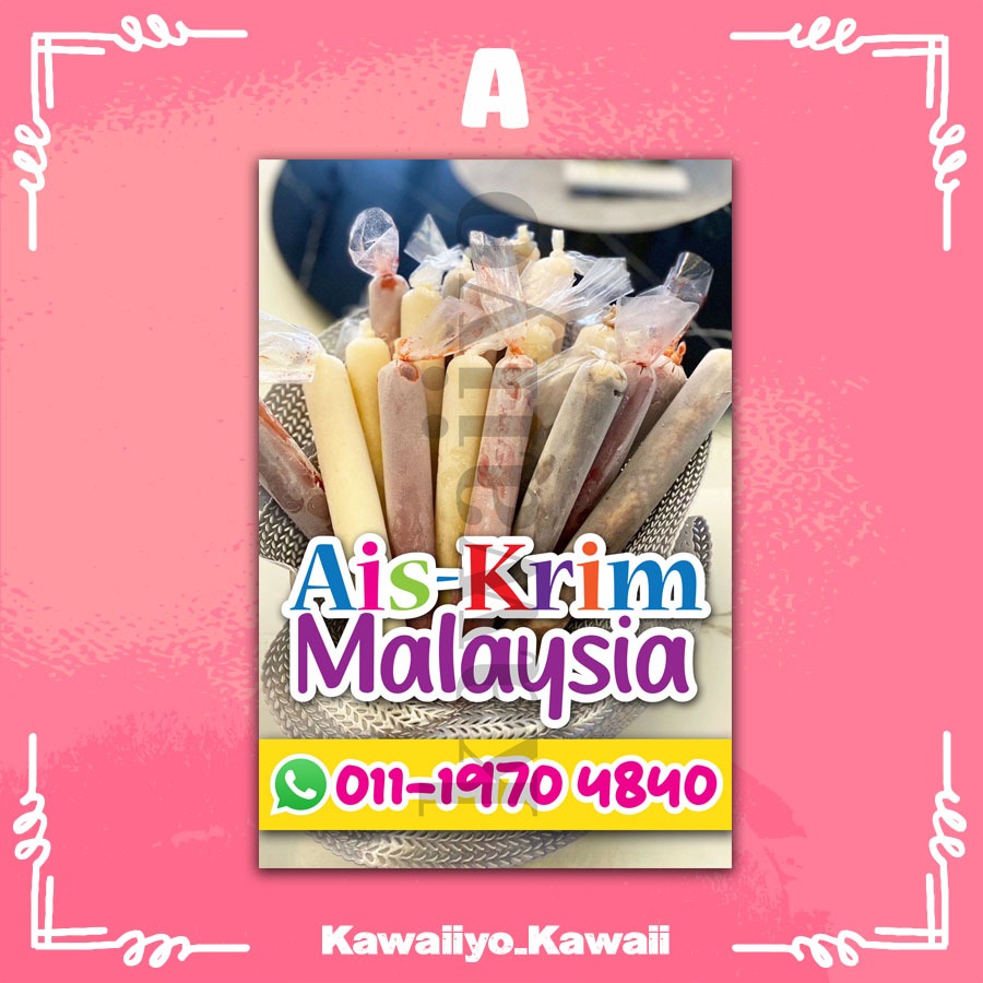Bunting Ais Krim Malaysia (2x3 kaki) | Kawaiiyo | Shopee Malaysia