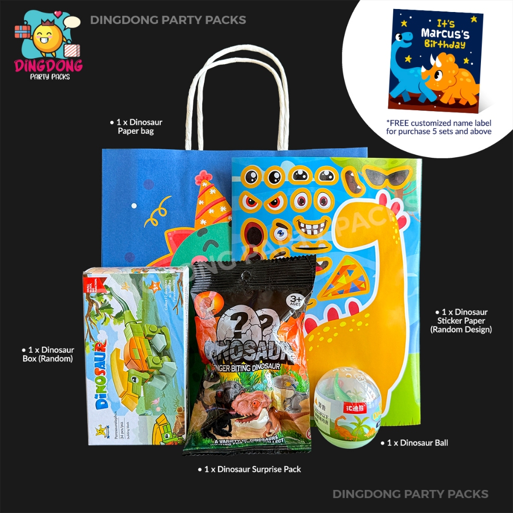 Dinosaur Box Theme Set - Birthday Party Pack / Goodie Bag / Gift Set ...