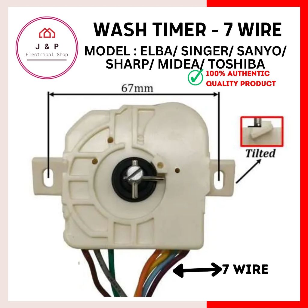 Wash Timer 7 Wires Semi Auto Washer Model : ELBA SINGER SANYO SHARP ...