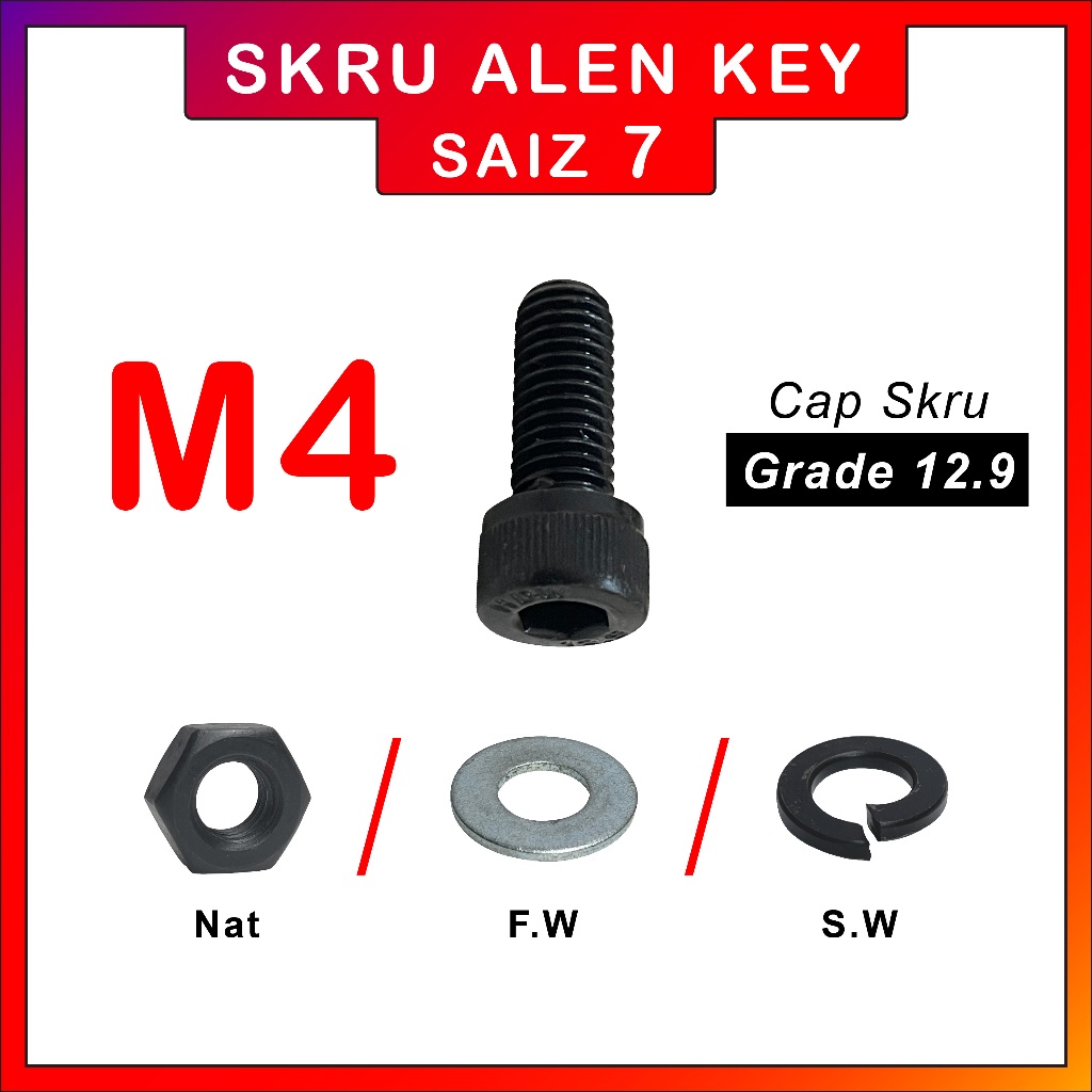 M4 SOCKET HEAD HEXAGON CAP SCREW ALLEN KEY SKRU | Shopee Malaysia