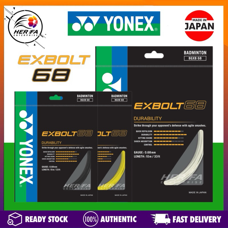YONEX Exbolt 68 Badminton String Durable 100%ORIGINAL Made in Japan ...