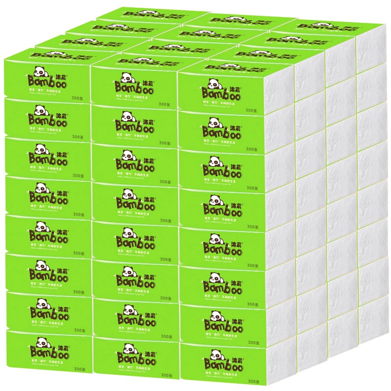 Bamboo Tissue Soft Facial Tisu 300pcs Non-Fluorescent Tissue 75pulls ...