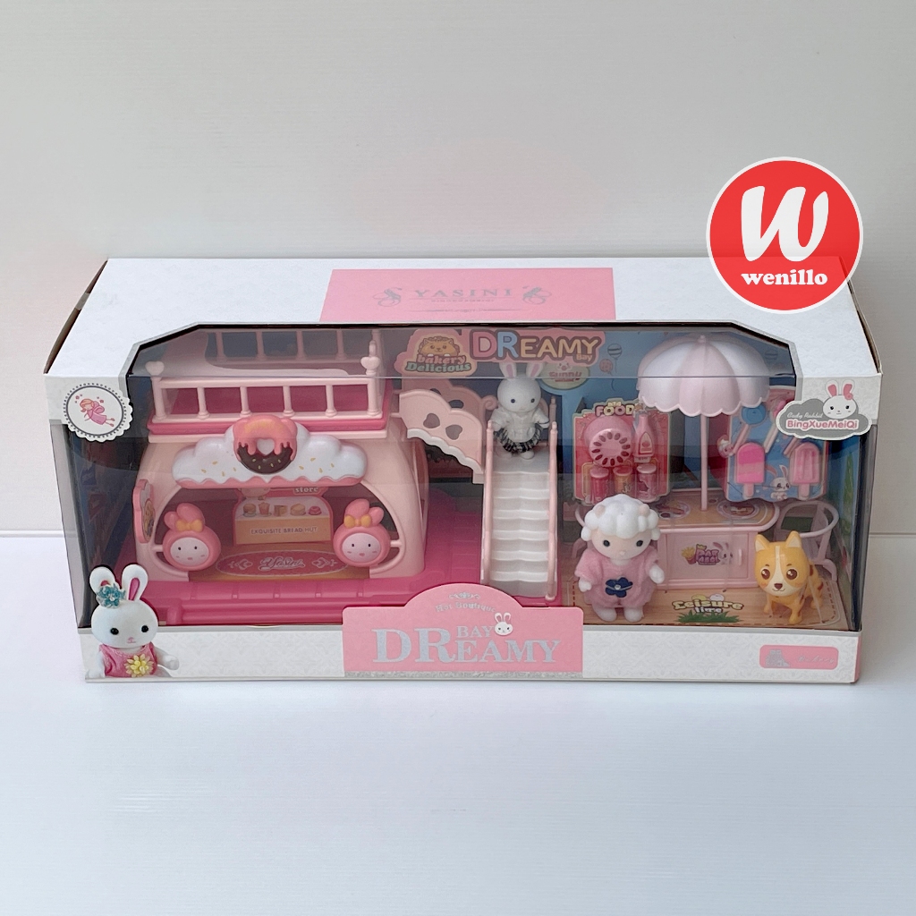 Yasini Dreamy Bay Rabbit Mini Figure with Bakery Playset for Kids ...