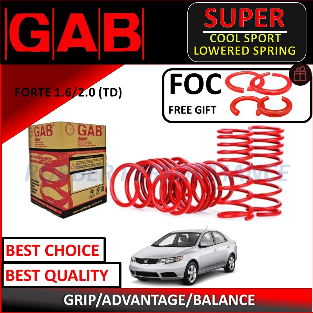 1 SET ORIGINAL GAB SPRING SPORT LOWERED SPRING SPORT FORTE 1.6/2.0 (TD ...