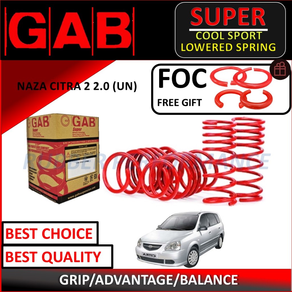 1 SET ORIGINAL GAB SPRING SPORT LOWERED SPRING SPORT NAZA CITRA 2 2.0 ...