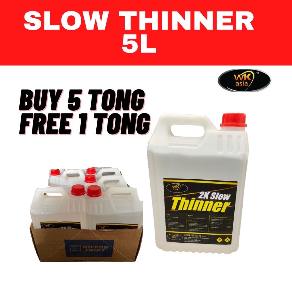 2K SLOW THINNER 5L FOR MOTOR AND CAR PAINT READY STOCK(BUY 5 TONG FREE ...