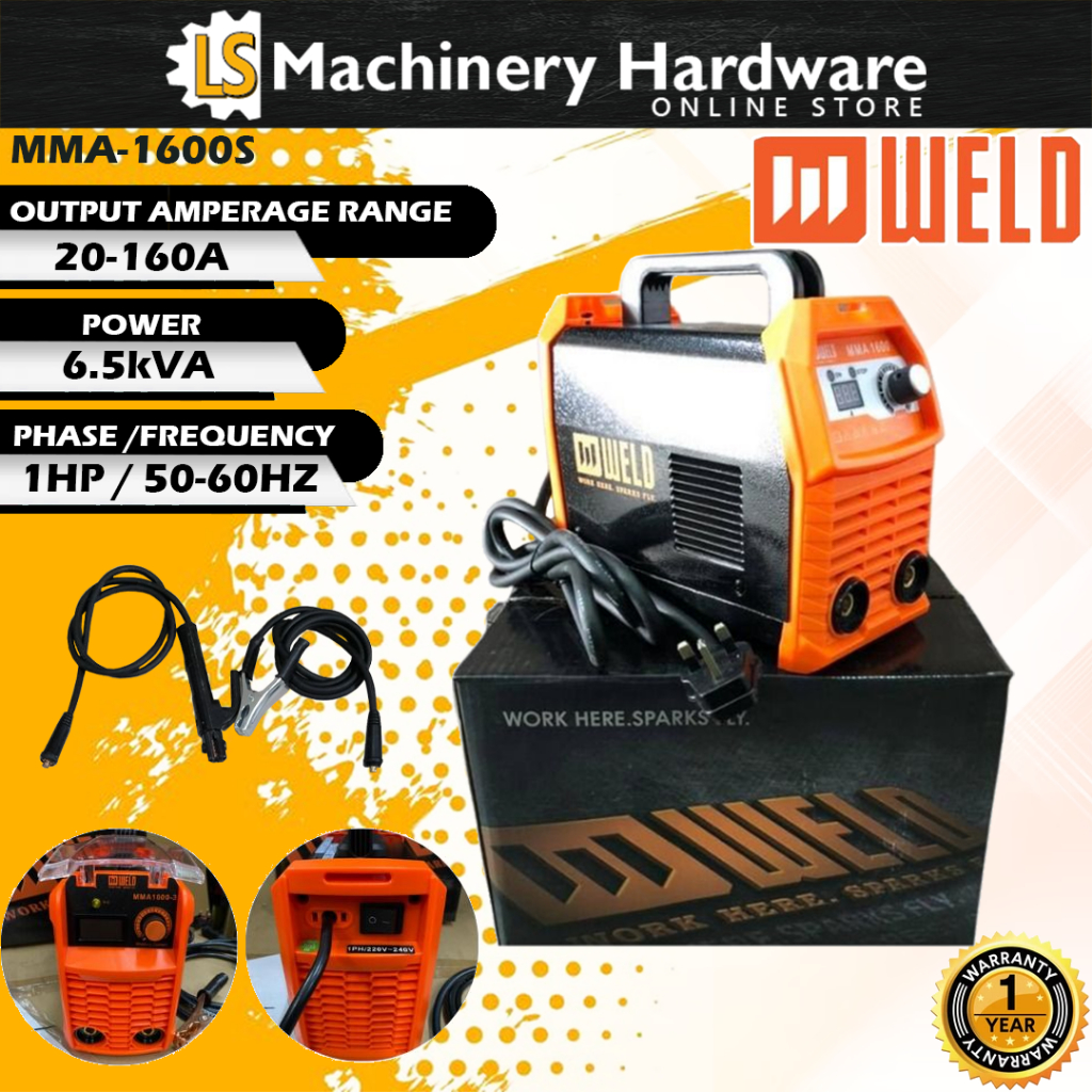 WELD MMA-1600S 160Amp MMA/ARC Inverter Welding Machine - Heavy Duty for ...