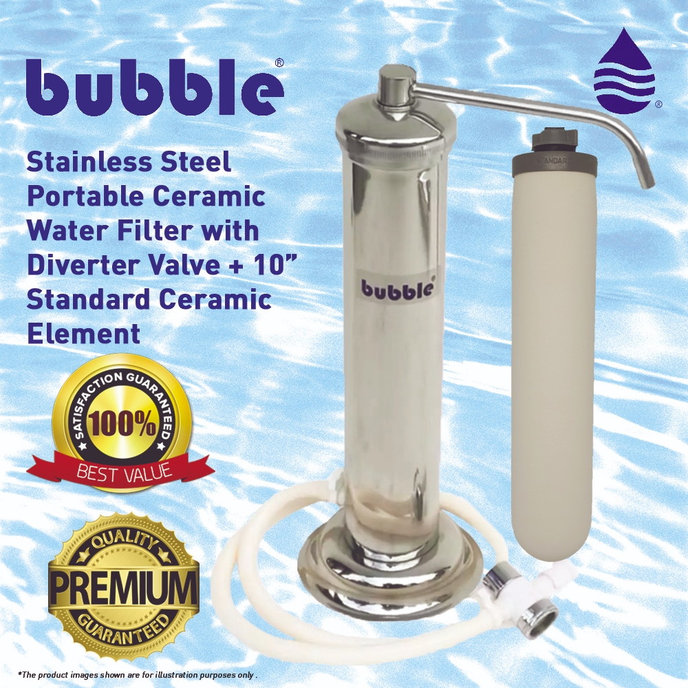 BUBBLE N-6AL Stainless Steel Portable Candle Ceramic Water Filter ...
