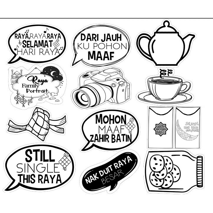 Props raya puasa aidilfitri foamboard 12pcs A4 size | Shopee Malaysia