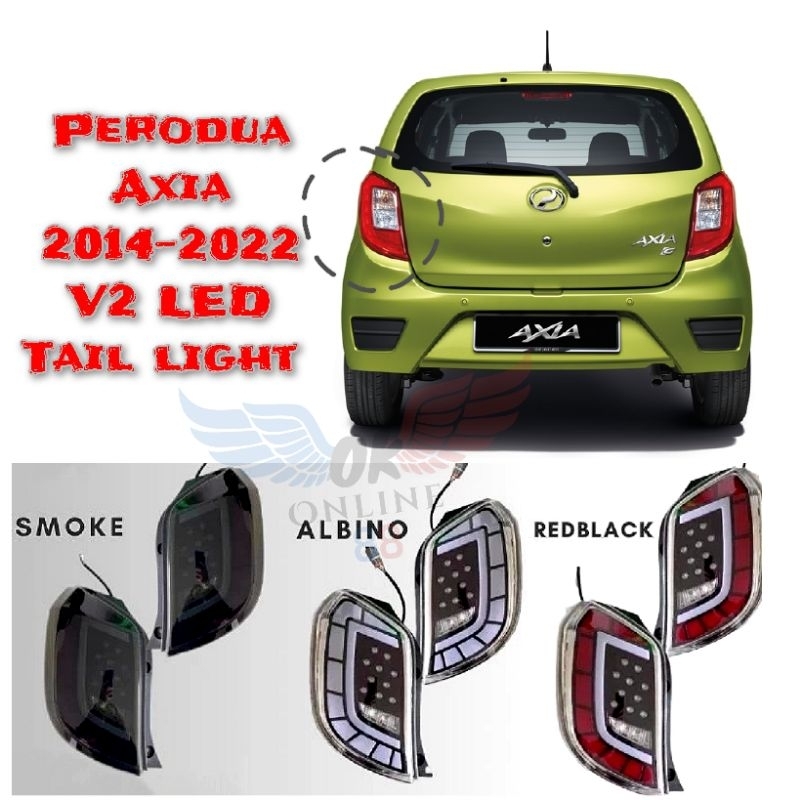 PERODUA AXIA (2014-2022) V2 Tail Light Daylight DRL LED Rahmah Brake ...