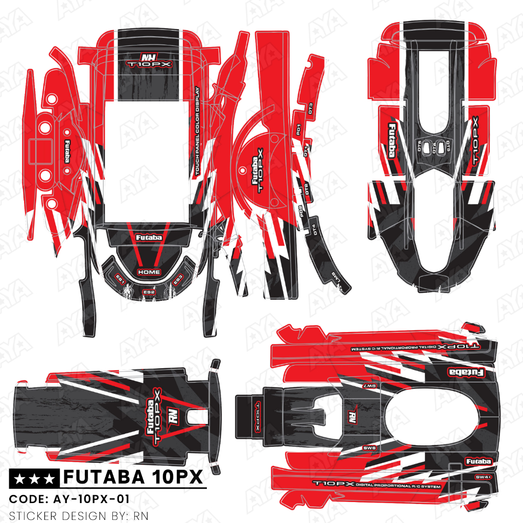FUTABA 10PX TRANSMITTER RADIO CONTROL CUSTOM VINYL DECAL STICKER ...