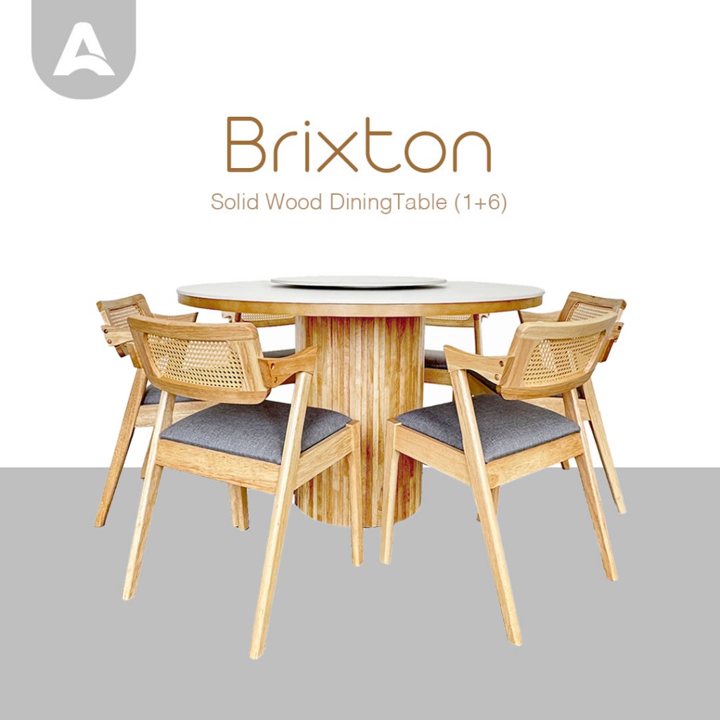 Arturo - Brixton Sintered Stone Top Round Dining Table (Set 1+6) | Shopee Malaysia