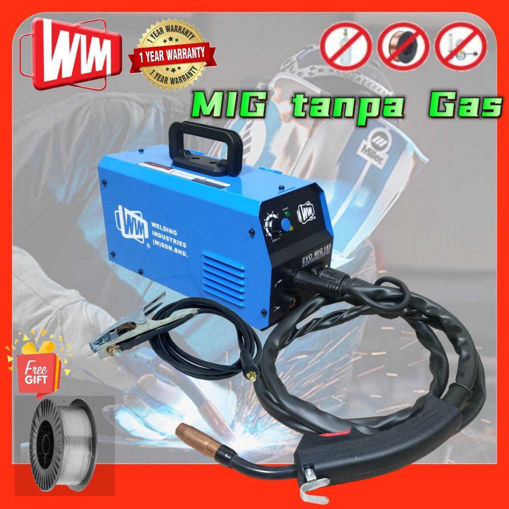 WIM EVO MIG 185 Inverter Gasless Welding Machine Mesin Welding Tanpa ...